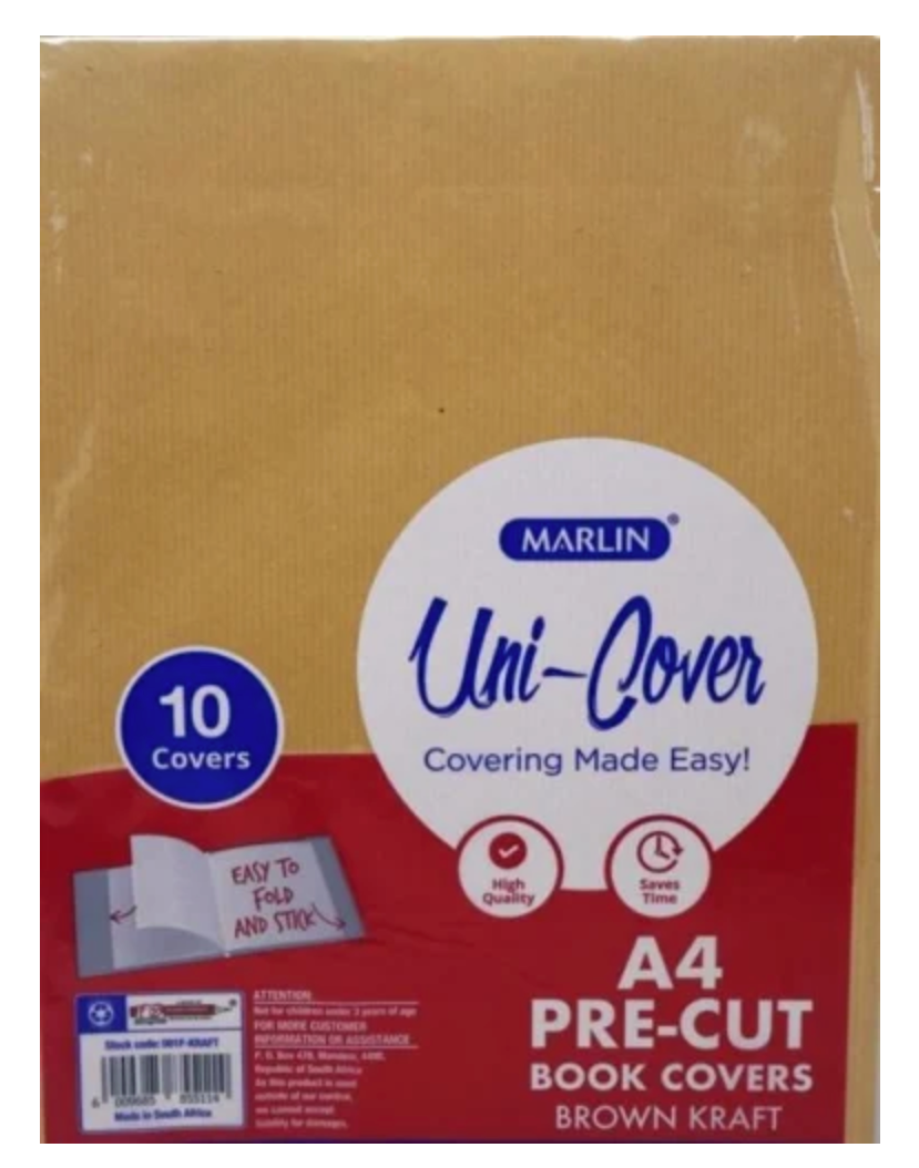 MARLIN KIDS PRECUT BOOK COV A4 BROWN KRAFT 10'S