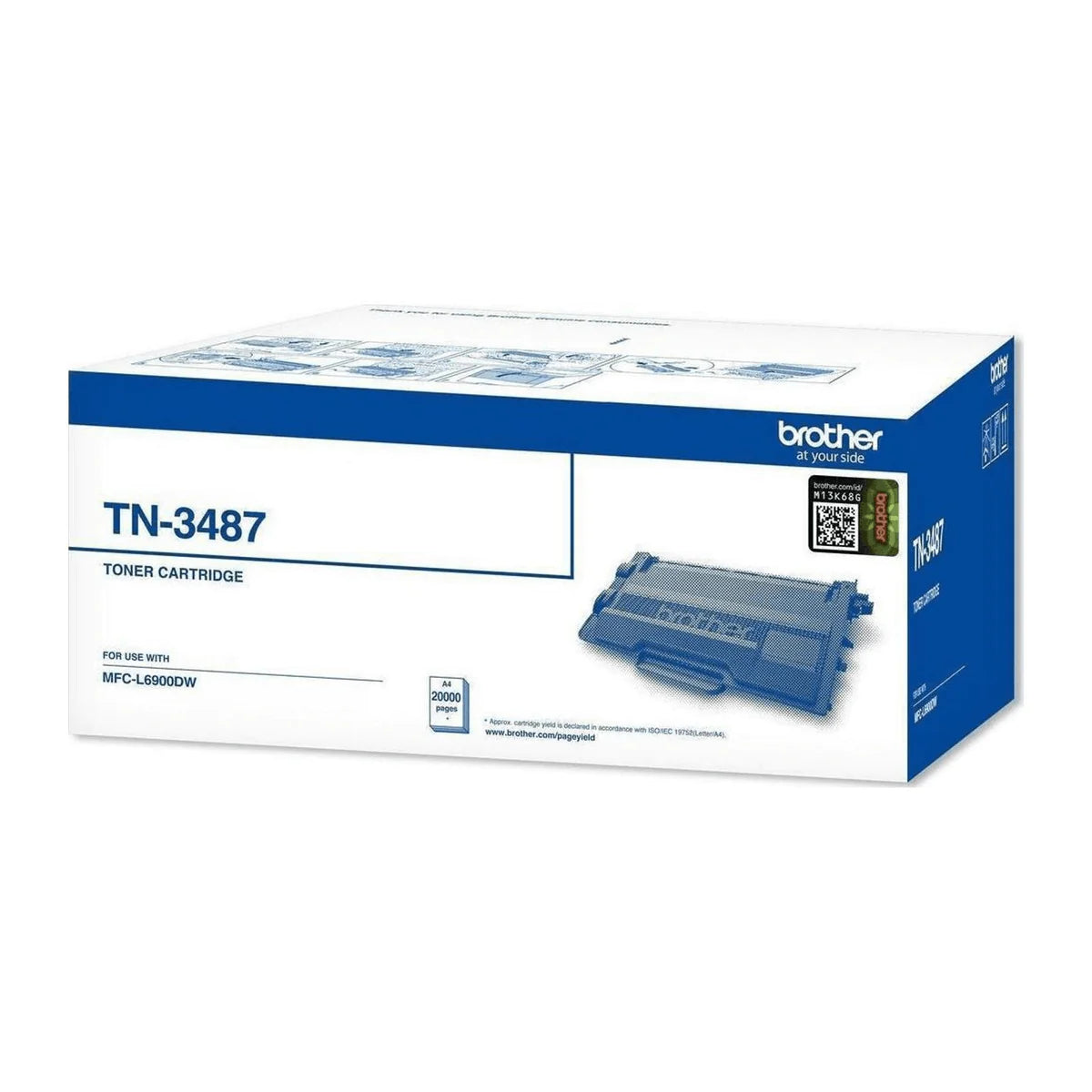 Brother TN-3487 Black Toner Cartridge 20,000 Pages Original Single-pac
